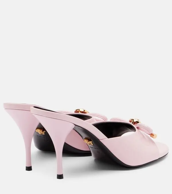 Versace Opera 85 Patent Leather Mules - Pink