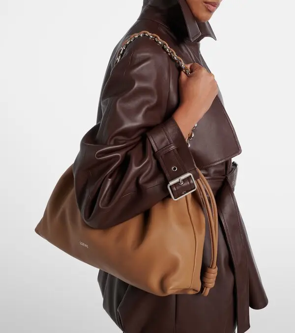 Loewe Flamenco Large Leather Shoulder Bag - Brown