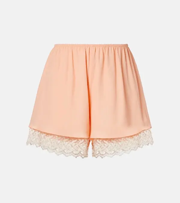 Simone Rocha Lace-trimmed Satin Shorts - Orange