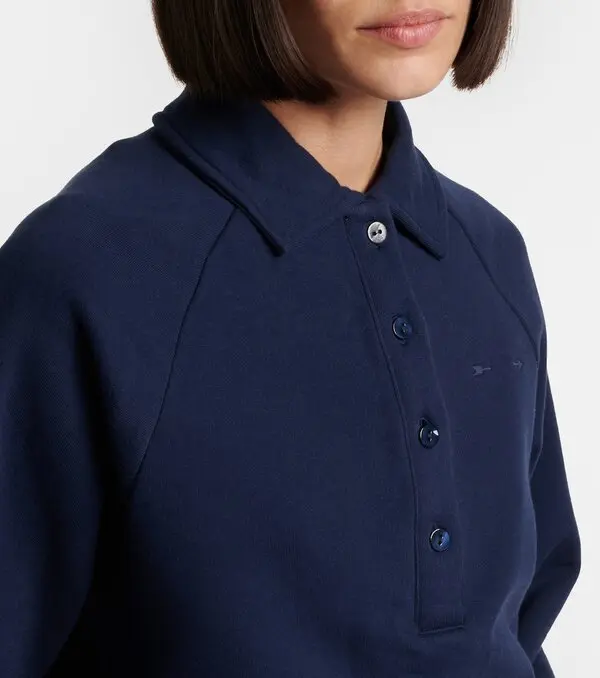 The Upside Elle Cotton Jersey Polo Sweater - Blue