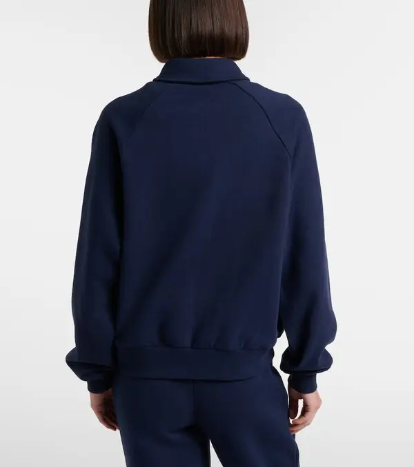 The Upside Elle Cotton Jersey Polo Sweater - Blue
