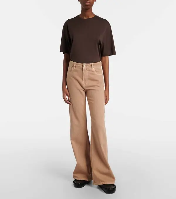 Ag Straight Leg Jeans - Beige