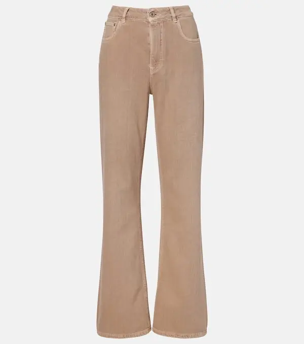 Ag Straight Leg Jeans - Beige