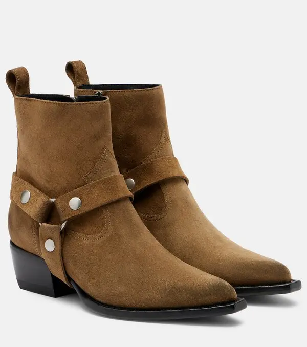 GOLDEN GOOSE Debbie Low Suede Ankle Boots - Brown