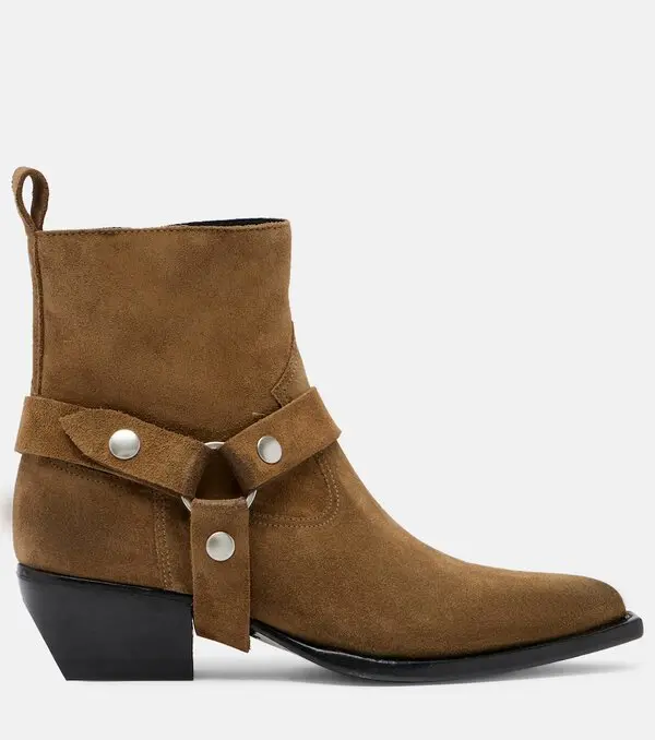 GOLDEN GOOSE Debbie Low Suede Ankle Boots - Brown