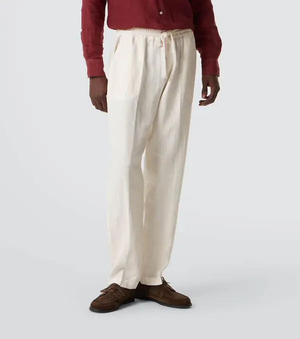 Fedeli Bonifacio Linen Tapered Trousers - Beige