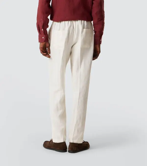 Fedeli Bonifacio Linen Tapered Trousers - Beige