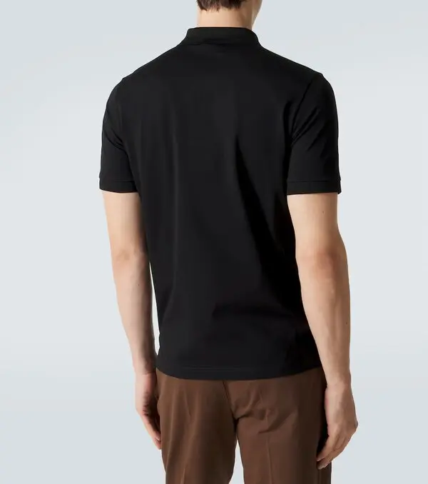 Prada Cotton Piqué Polo Shirt - Black