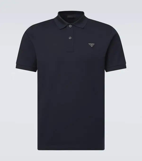 Prada Cotton Piqué Polo Shirt - Blue