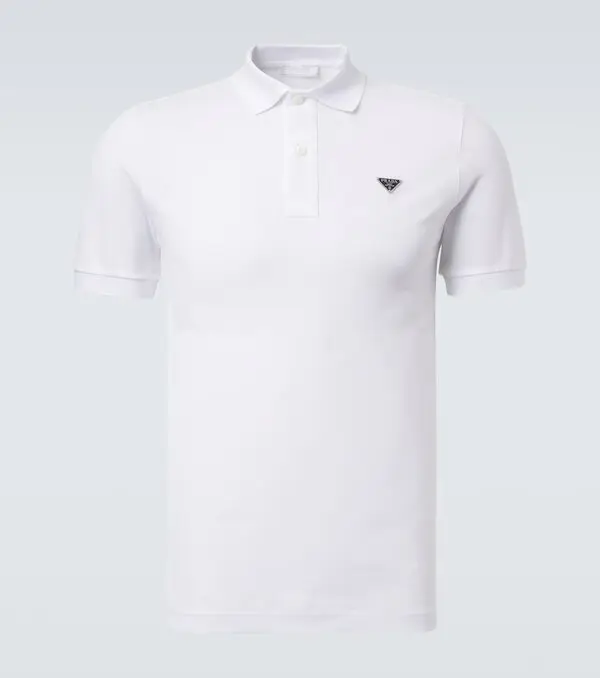 Prada Cotton Piqué Polo Shirt - White