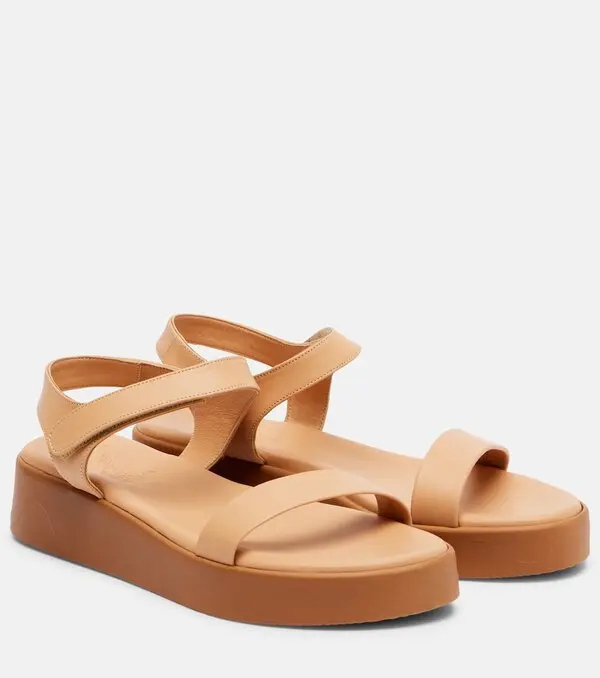 ANCIENT GREEK SANDALS Leather Platform Sandals - Beige