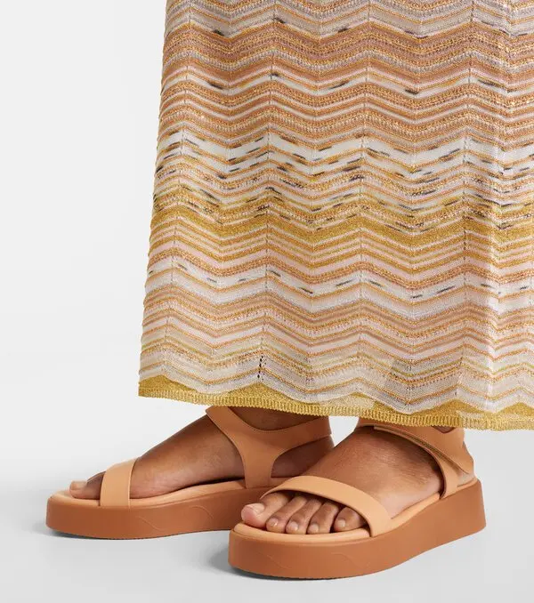 ANCIENT GREEK SANDALS Leather Platform Sandals - Beige