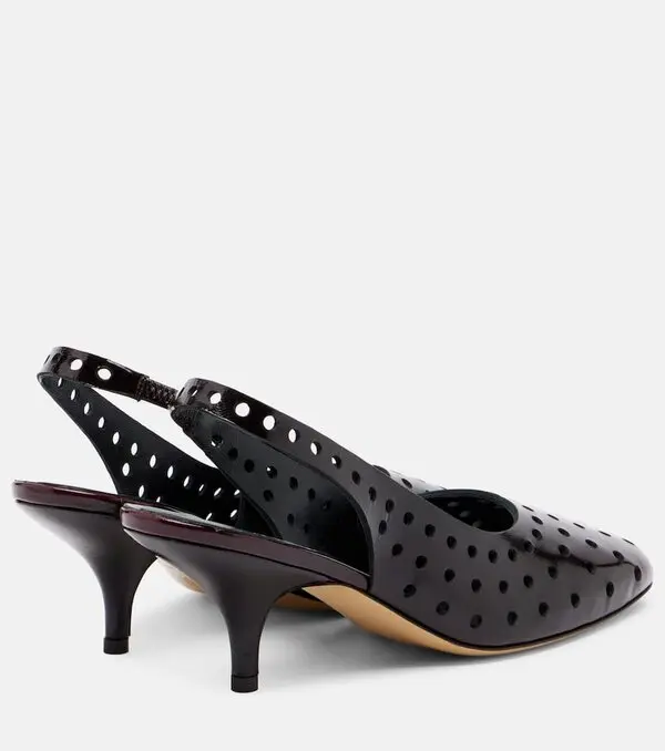 Dries Van Noten 65 Perforated Leather Slingback Pumps