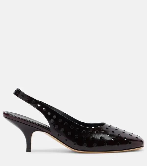 Dries Van Noten 65 Perforated Leather Slingback Pumps