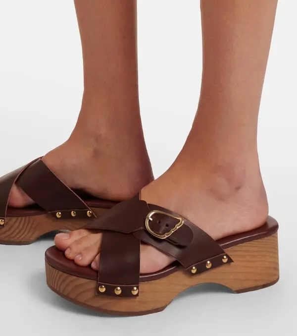 ANCIENT GREEK SANDALS Marilisa Leather Platform Sandals - Brown