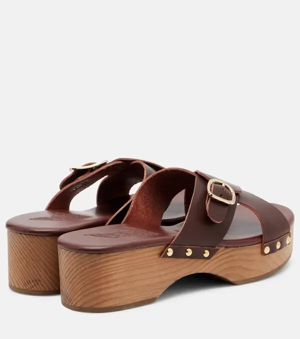 ANCIENT GREEK SANDALS Marilisa Leather Platform Sandals - Brown