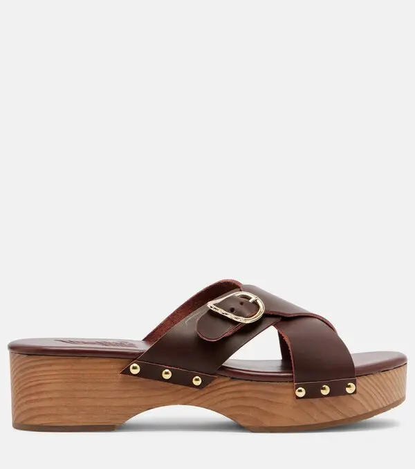 ANCIENT GREEK SANDALS Marilisa Leather Platform Sandals - Brown