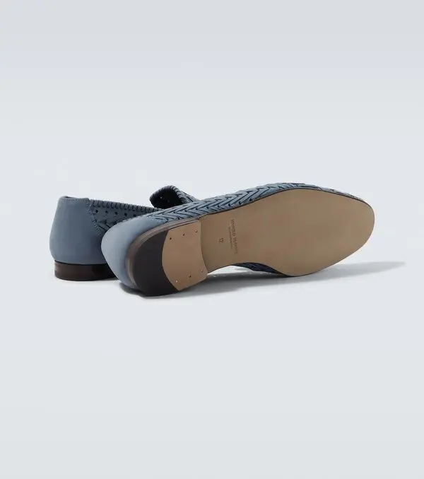 Manolo Blahnik Mario Woven Leather Loafers - Blue