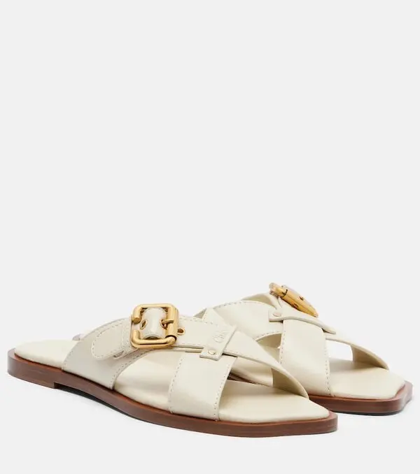 Chloé Nil Leather Sandals - White