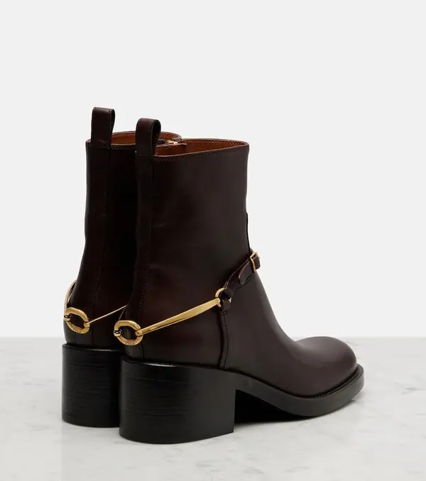 Chloé Dakota 60 Leather Ankle Boots - Brown