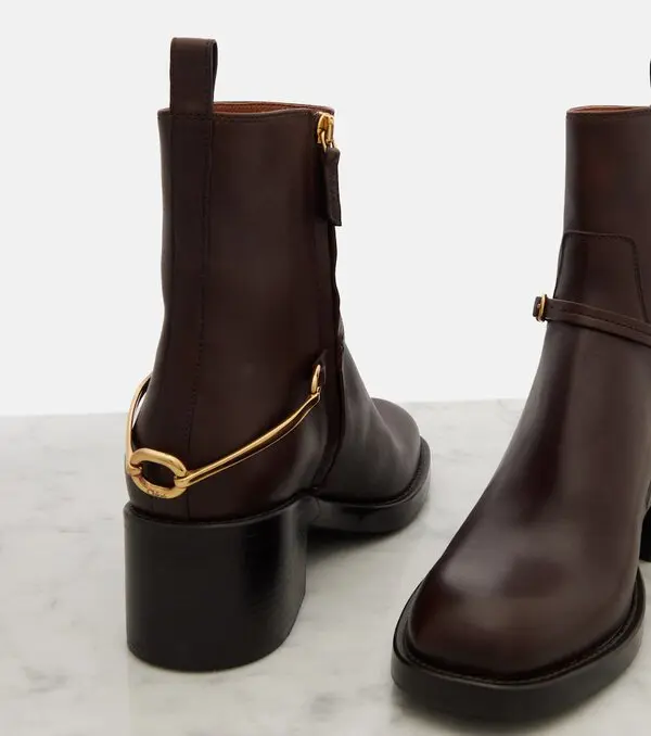 Chloé Dakota 60 Leather Ankle Boots - Brown