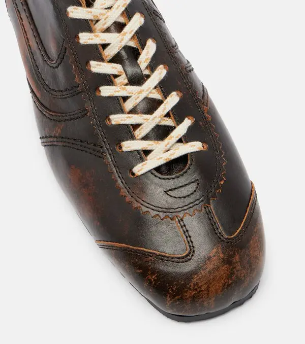 Dries Van Noten Distressed Leather Sneakers
