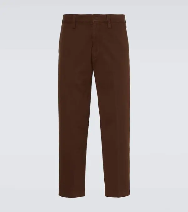 Prada Cropped Cotton Gabardine Slim Pants