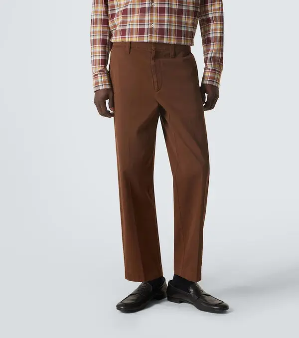 Prada Cropped Cotton Gabardine Slim Pants