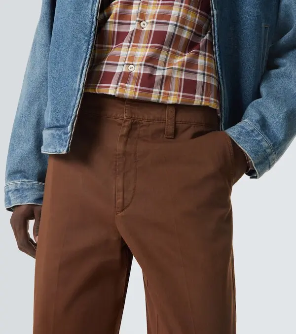 Prada Cropped Cotton Gabardine Slim Pants