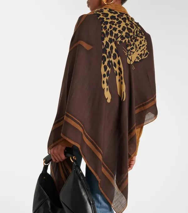 Saint Laurent Cassandre Printed Wool Twill Scarf
