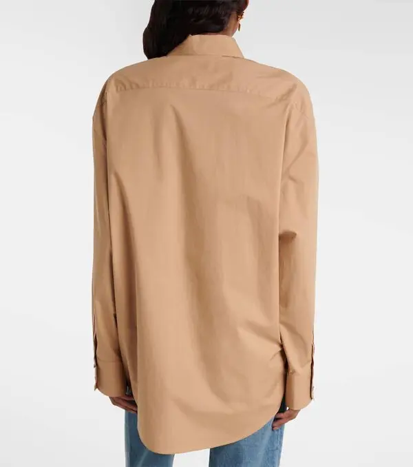 Saint Laurent Cassandre Cotton Poplin Shirt - Beige