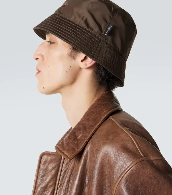 Saint Laurent Logo Bucket Hat - Brown