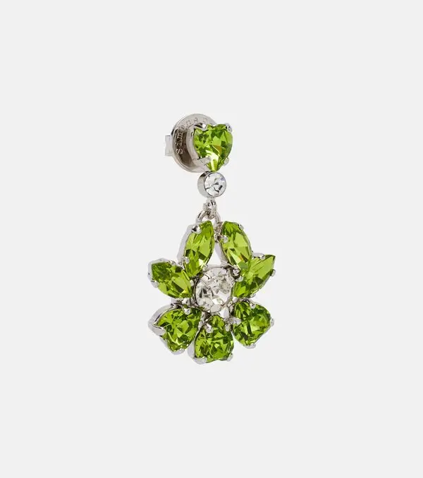 Simone Rocha Heartbloom Embellished Drop Earrings - Green