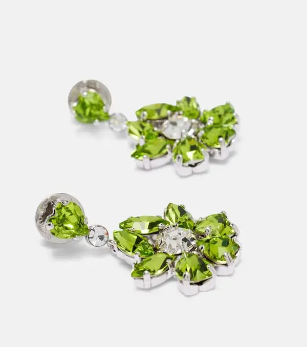 Simone Rocha Heartbloom Embellished Drop Earrings - Green
