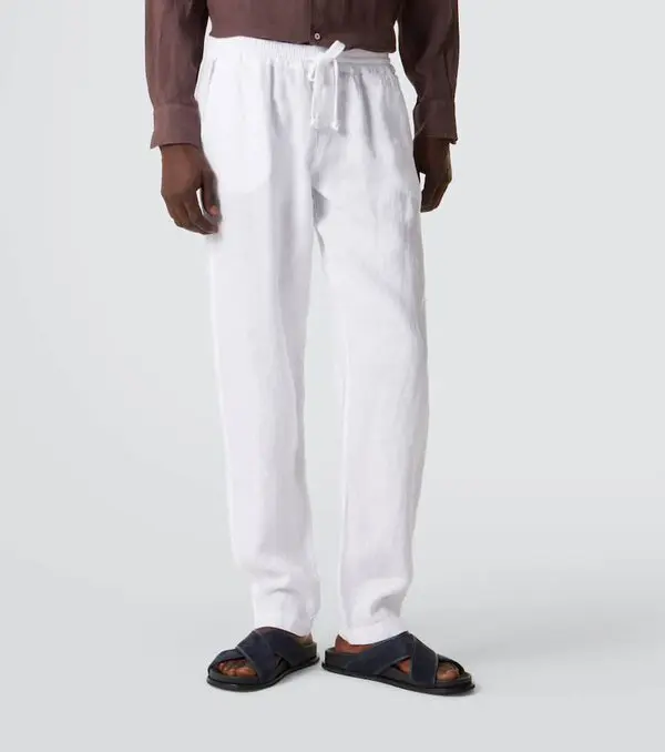 Fedeli Bonifacio Linen Tapered Pants - White