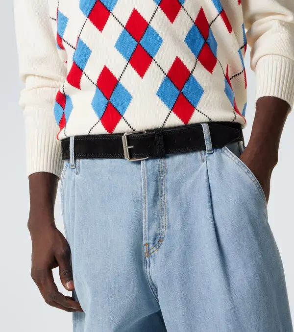 Dries Van Noten Suede Belt - Black