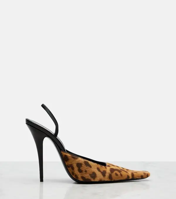 Saint Laurent Tuileries Calf Hair Slingback Pumps