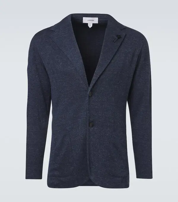 LARDINI Linen And Silk Blazer - Blue