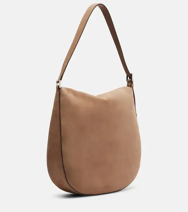 Savette Tondo Large Suede Shoulder Bag - Beige