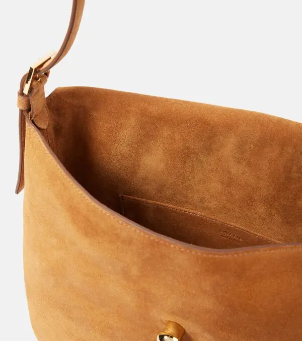 Savette Tondo Large Suede Shoulder Bag - Brown