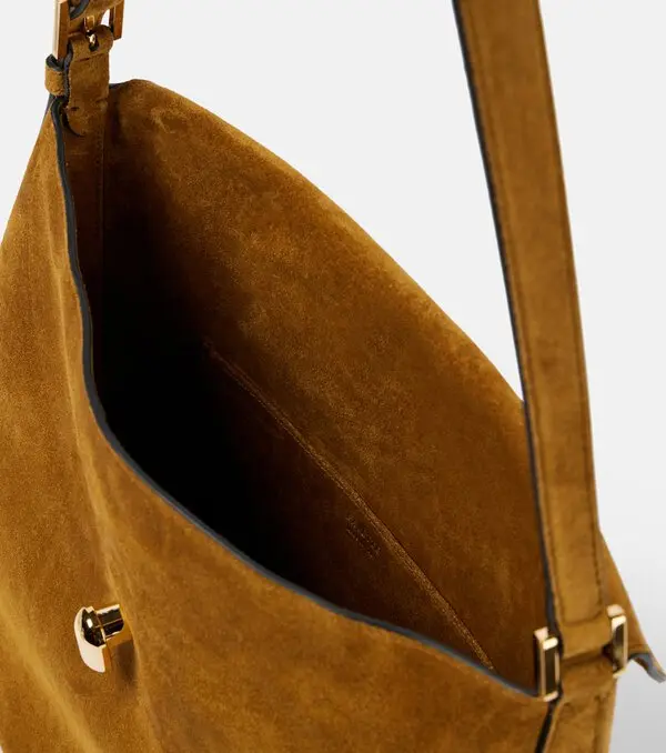 Savette Tondo Large Suede Shoulder Bag - Brown