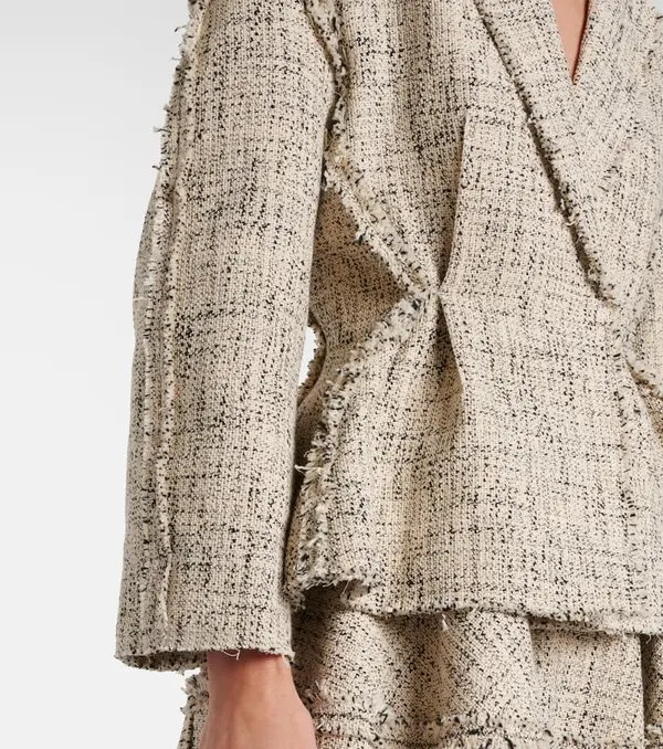 Erdem Cotton-blend Tweed Peplum Jacket