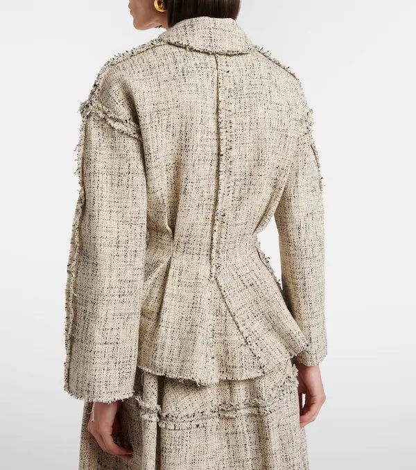 Erdem Cotton-blend Tweed Peplum Jacket