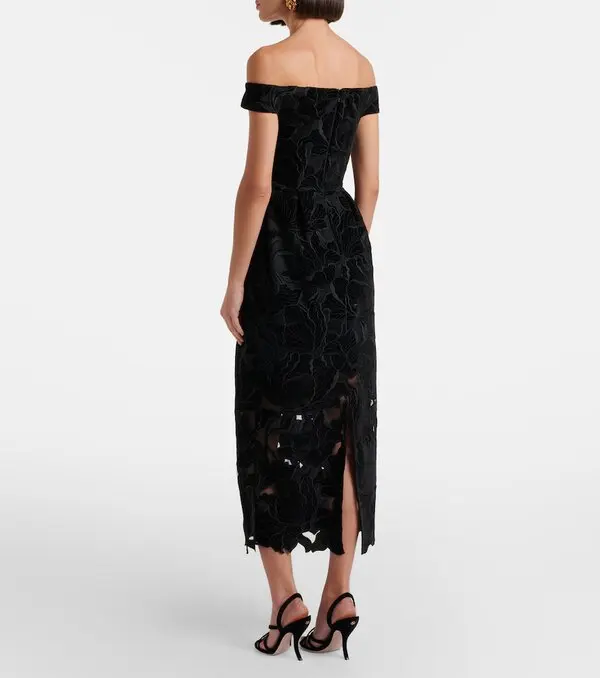 Erdem Cutout Velvet And Tulle Cocktail Dress