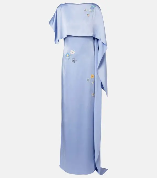 Erdem Embellished Caped Gown