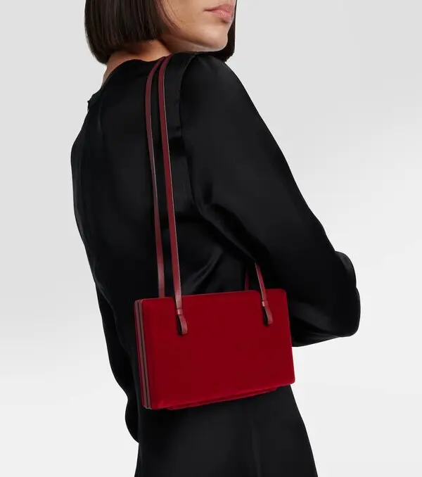 TOTEME Cocktail Velvet Shoulder Bag - Red
