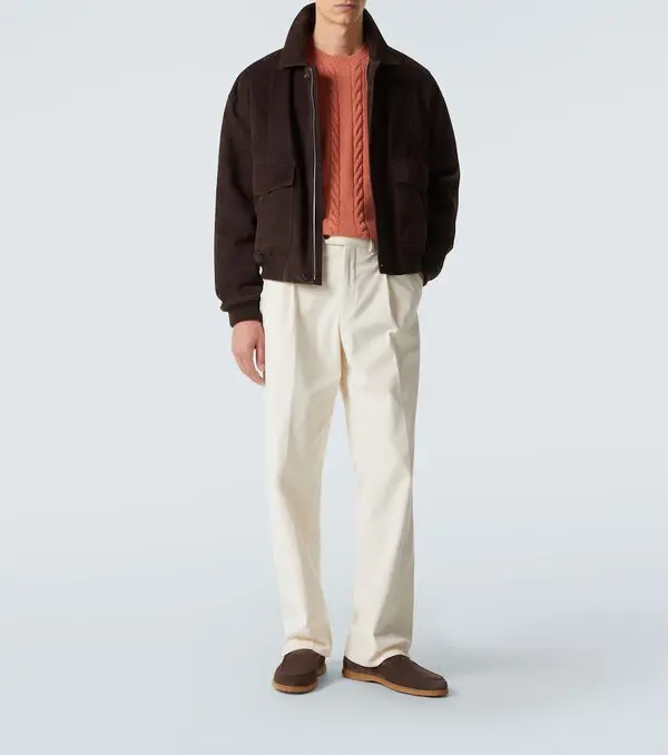 TOD'S Suede Almond Toe Loafers - Brown