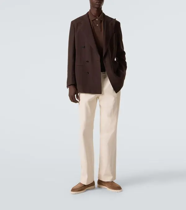 TOD'S Suede Almond Toe Loafers - Brown