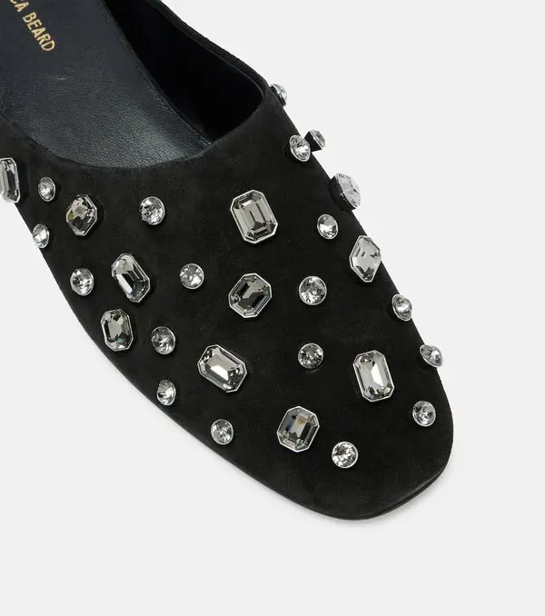 Veronica Beard Narcisa Crystal-embellished Suede Mules