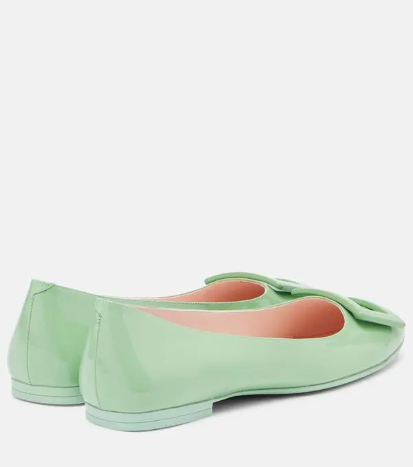 ROGER VIVIER Patent Ballet Flats - Green